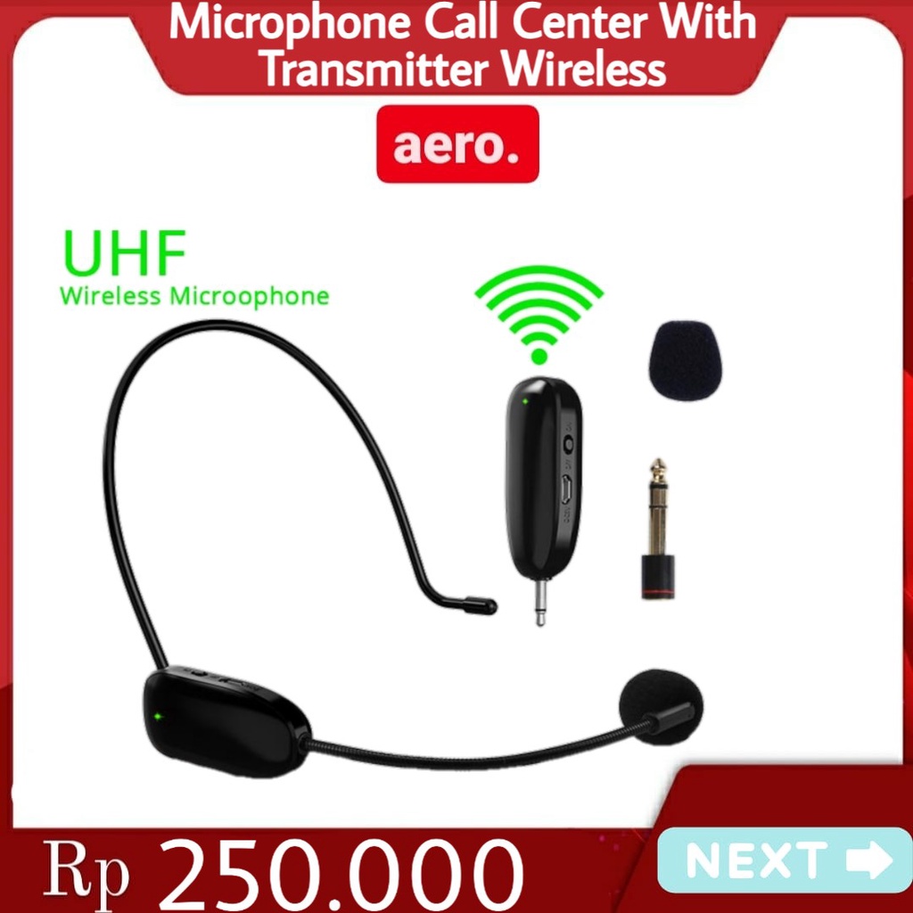 Jual Mic Clip On Wireless UHF Microphone Call Center Mic Imam Masjid Presentasi Wawancara ...