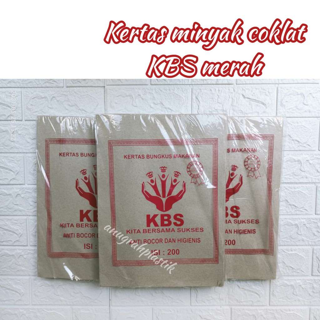 Jual Kertas minyak coklat KBS merah / kertas bungkus | Shopee Indonesia