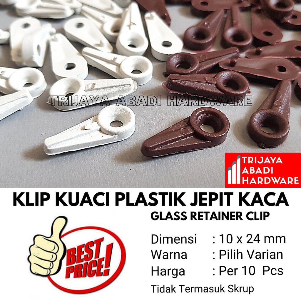 Jual 10 x Braket Klip Kuaci Plastik Jepit Kaca - Glass Retainer Clip ...
