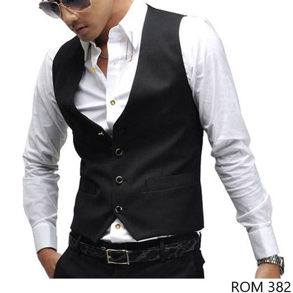 Jual Rompi Pria Formal Bisnis Casual Slim Fit - Vest dengan Puring ...