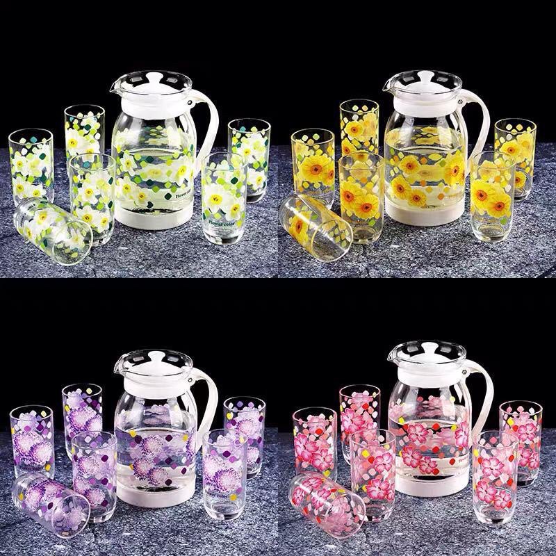 Jual souvenir teko set murah kaca cantik tea pot set gelas 6 | Shopee ...