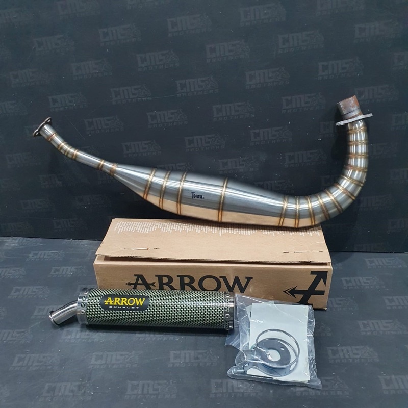 Jual Knalpot Racing Arrow 2T Honda Tiara Stainless Full System Original ...
