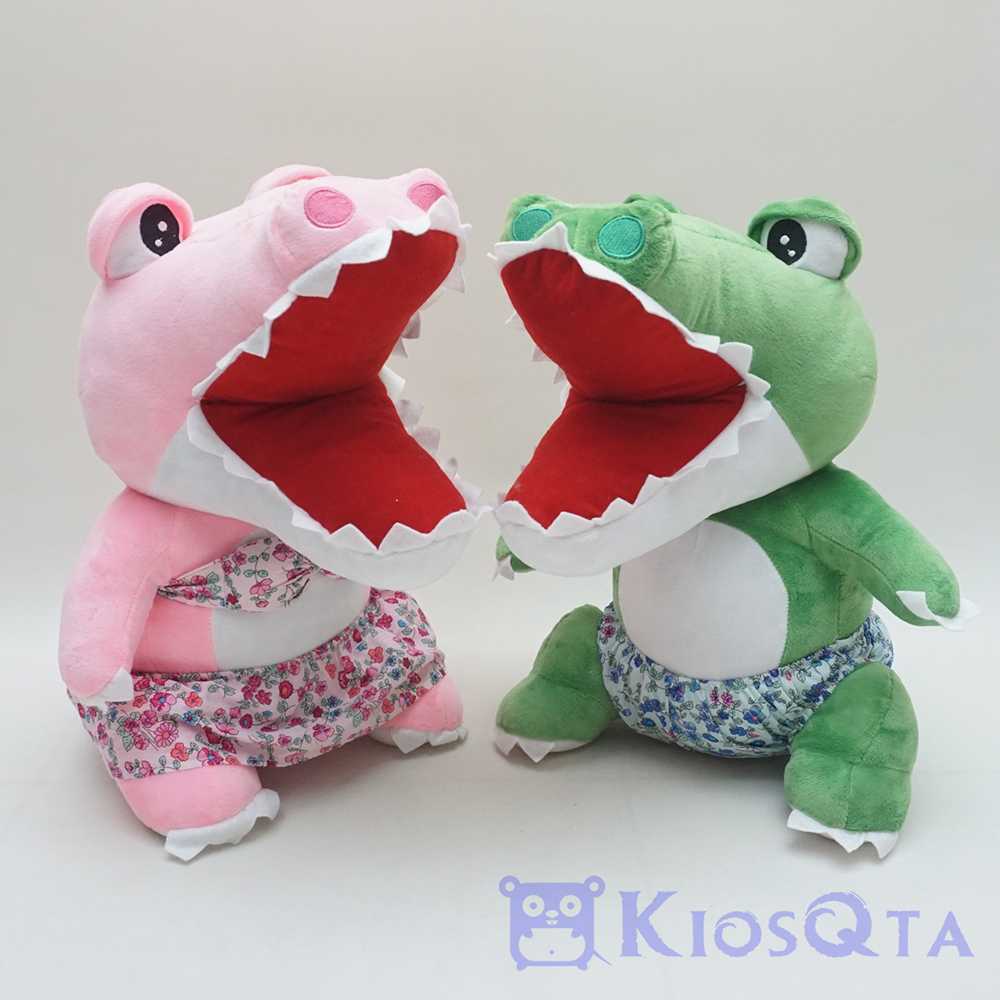 Jual boneka couple buaya cute crocodile hijau dan pink kostum pantai ...