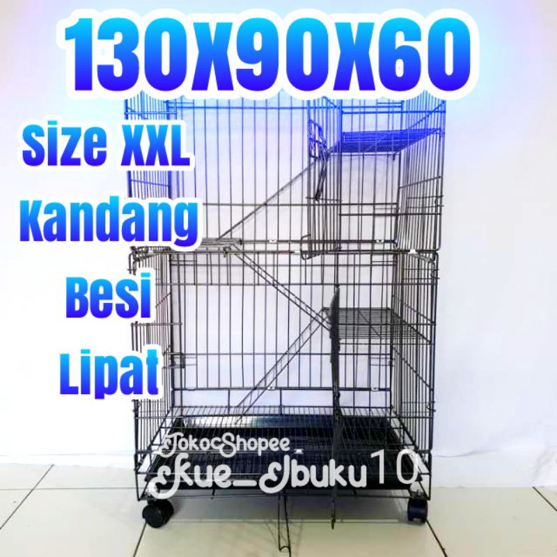Jual Kandang Kucing Musang 3 Tingkat 90x60 x130 cm Praktis Lipat Hewan ...