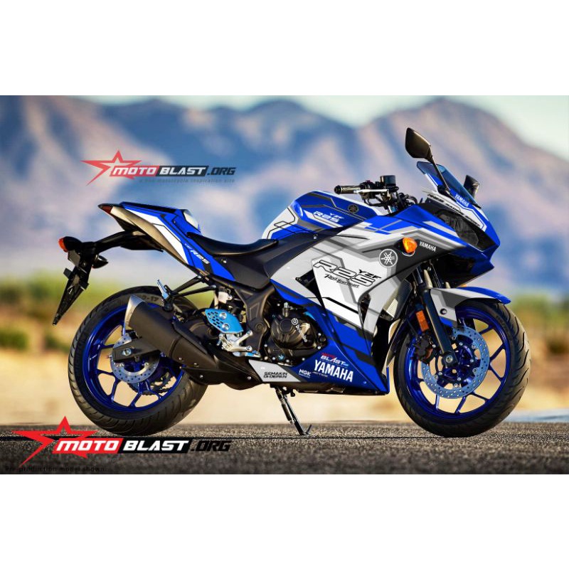 Jual Decal stiker Yamaha R25 blue racing sport fullbody motoblast ...