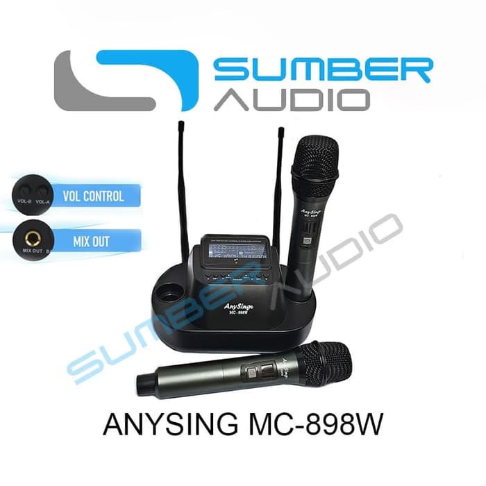 Jual Anysing MC-898W Rechargeable Wireless Microphone System | Shopee ...