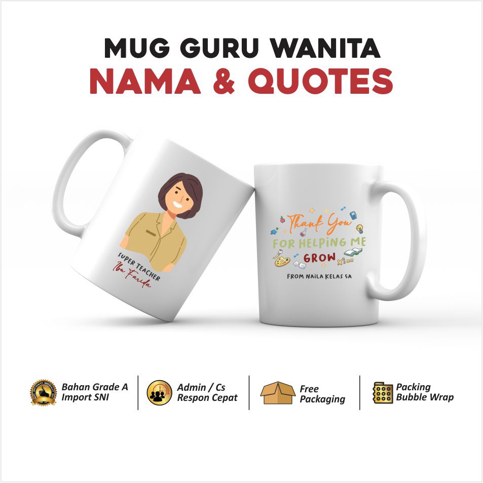Jual Mug Hari Guru Teacher Wisuda Custom Nama Hadiah Murah Graduation ...