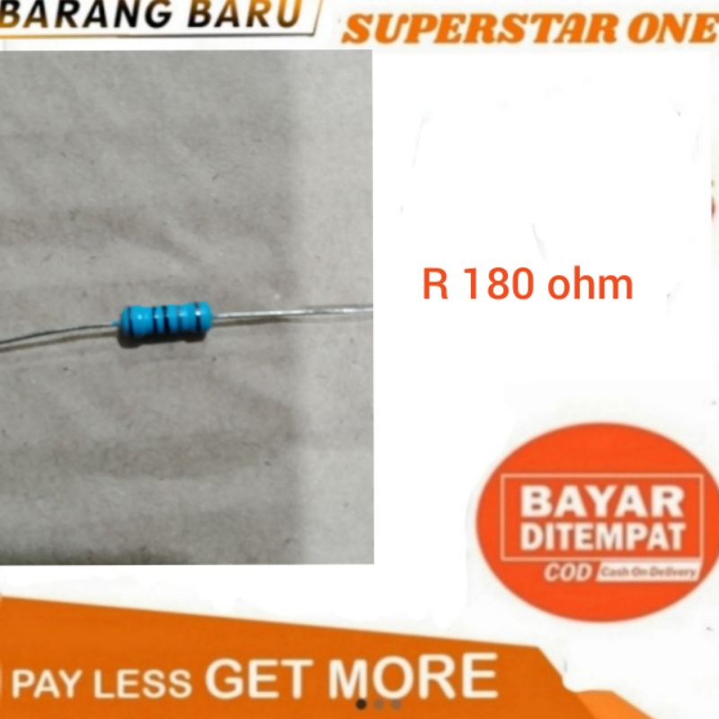 Jual Resistor 180ohm 1/2watt resistor 180 ohm 1/2 watt | Shopee Indonesia