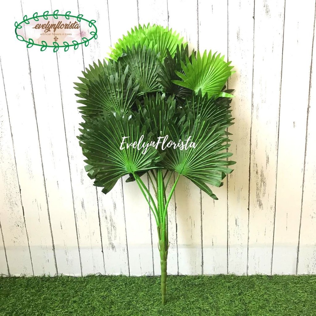 Jual Daun Plastik Artificial Palem Kipas Tanaman Hias Dekorasi Ruangan ...