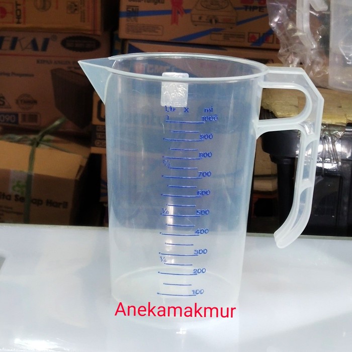Jual Gelas Ukur/Takar Plastik 1 liter (1000 ml) GREEN LEAF | Shopee ...
