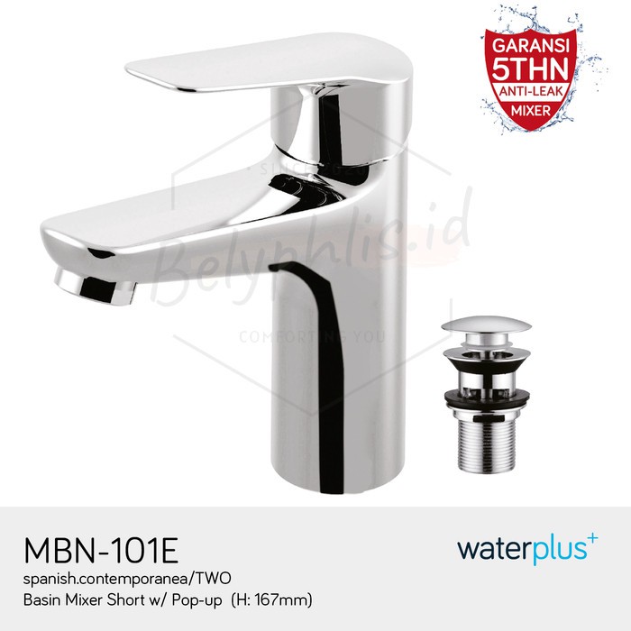 Jual MBN-101E | Kran Wastafel Waterplus+ With Pop Up Waste (Panas Dingin) | Shopee Indonesia