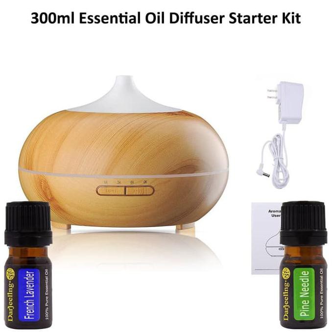 Jual Essential Oil Diffuser 300ml Starter Kit 2 x Bonus 5ml Essential ...