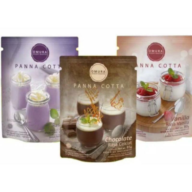 Jual OMURA PANNA COTTA PUDING ITALIA VANILLA /TARO/COKLAT PUDING ...