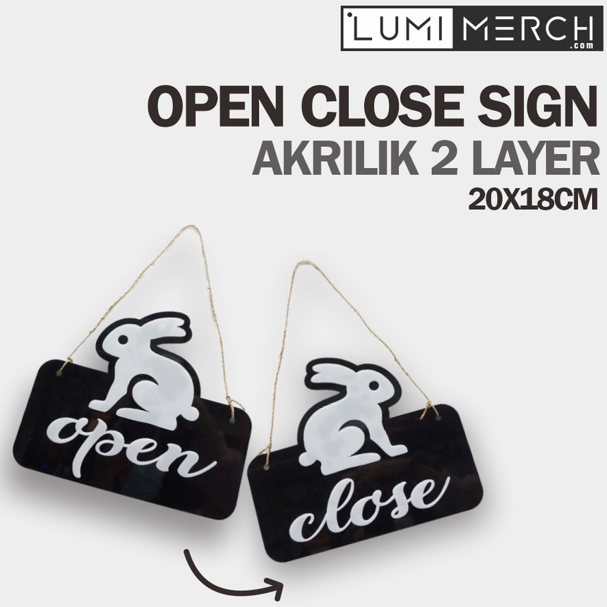 Jual Open Close Sign Acrylic Custom Premium 20cm x 18cm - Laser Cutting ...