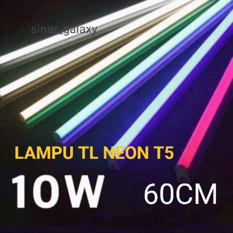 Jual LAMPU TL NEON T 5 LED 10Watt 60cm tube Warna-warni | Shopee Indonesia
