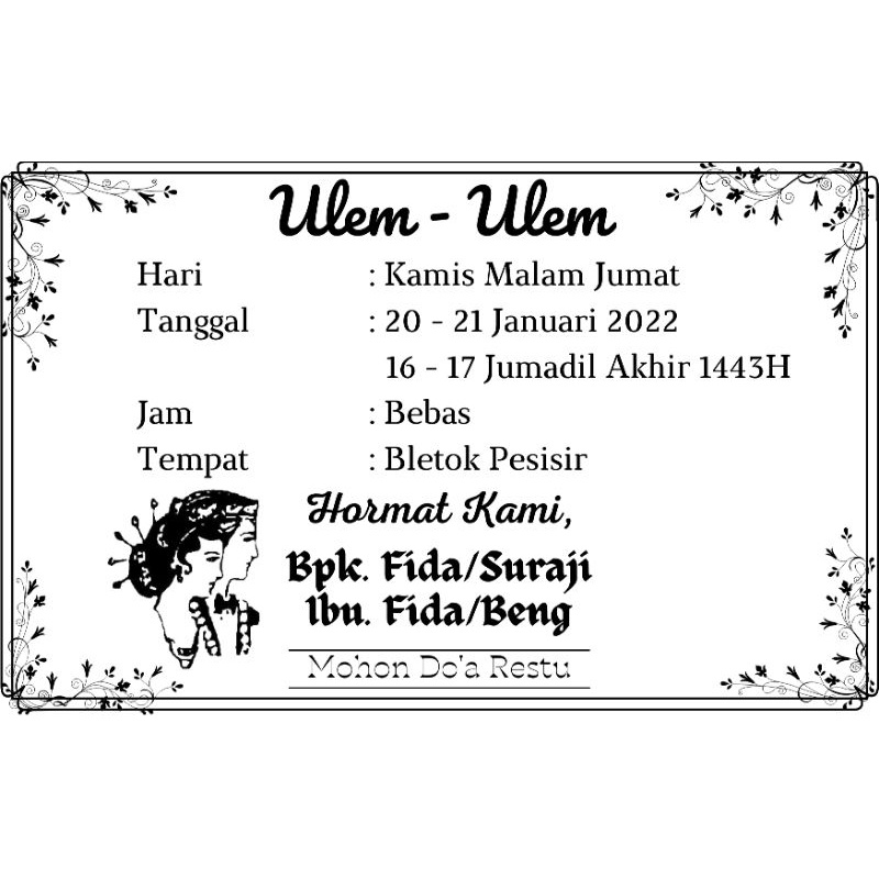 Jual UNDANGAN | HAJATAN | PERNIKAHAN | WALIMATUL URSY | AQIQAH | TAHLIL ...
