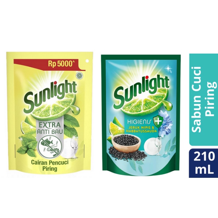 Jual Sunlight Sabun Cuci Piring Refill Anti Bau / Habbatusauda /Jeruk Nipis 210ml | Shopee Indonesia