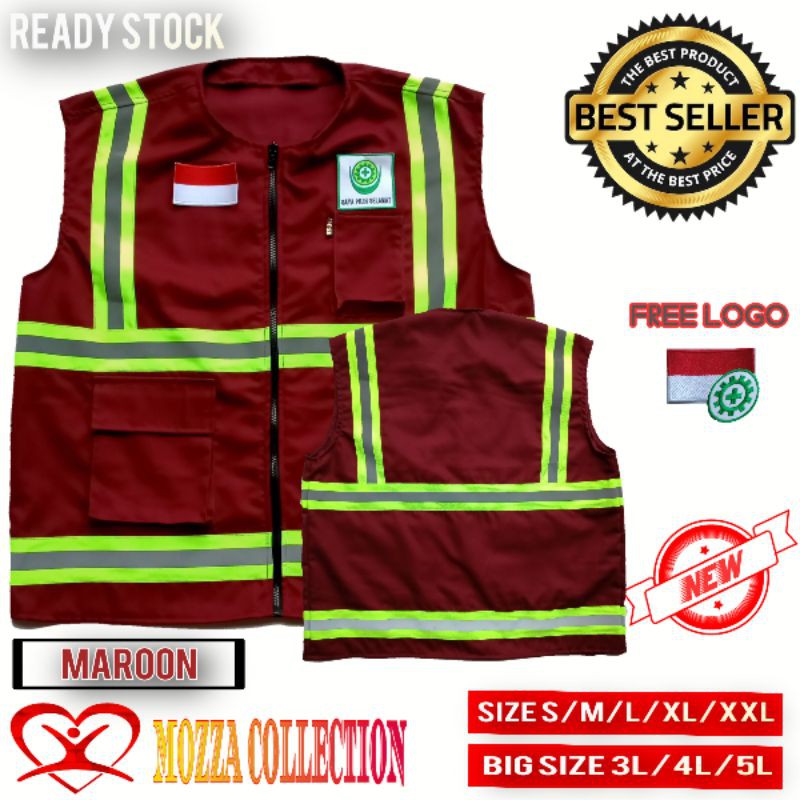 Jual ROMPI SAFETY MERAH MAROON MERK BOSS/ROMPI PROYEK/ROMPI MURAH ...