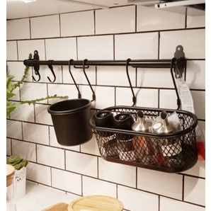 Jual Tiang Rel Rak Gantungan Dapur, Batang Rel Rak Dapur Hitam 60 cm ...