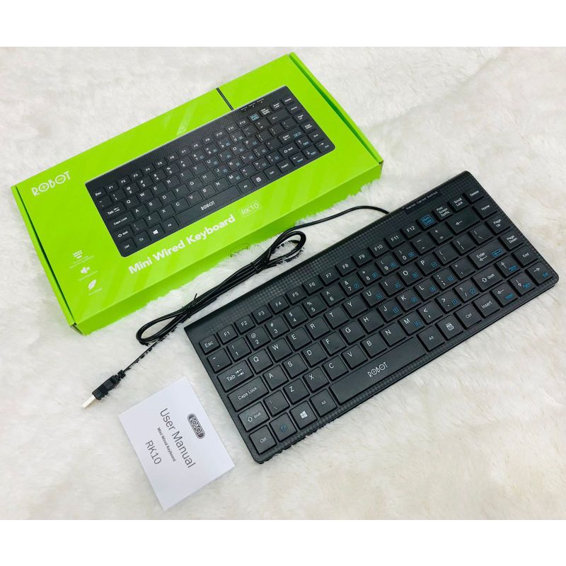 Jual ROBOT MINI WIRED KEYBOARD RK10 ULTRATHIN BLACK SILENT | Shopee ...