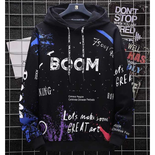 Jual ARD SWEATER HOODIE JAKET BOOM GAYA KOREA FULL PRINT HIP HOP ...