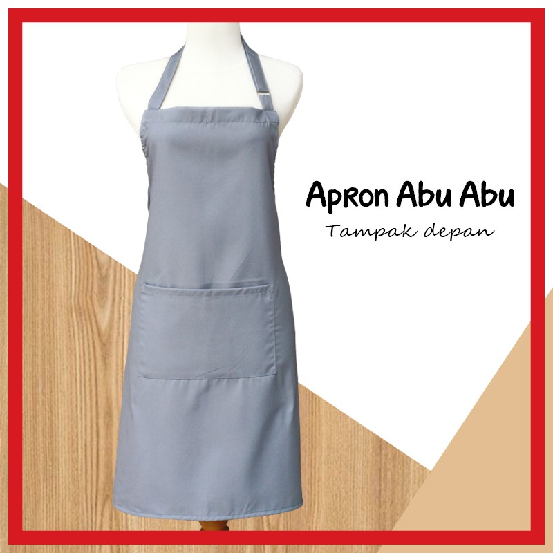 Jual Apron/celemek polos - abu abu | Shopee Indonesia