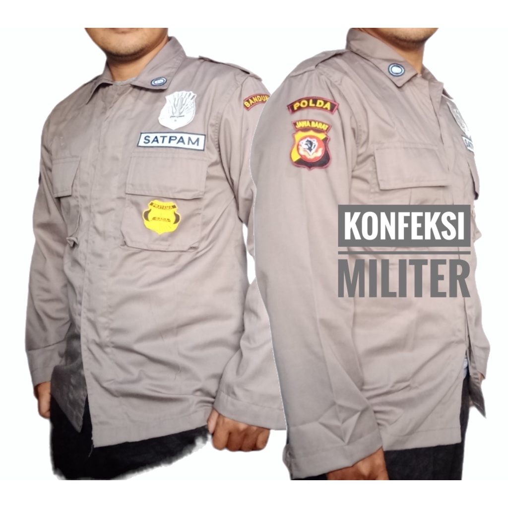 Jual stelan seragam satpam security PDH PDL Plus Atribut baju celana coklat baru terbaru ...