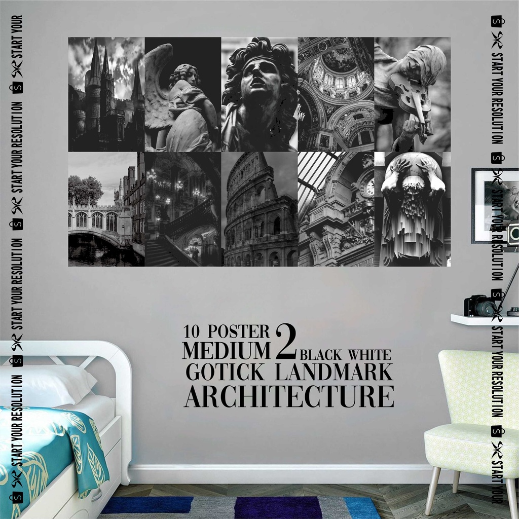 Jual Paket Bundle Poster Dinding Arsitektur Murah Tema Gothic Black ...