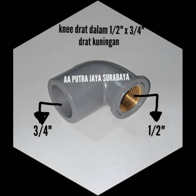 Jual Knee drat dalam 1/2" x 3/4" f knee drat kuningan | Shopee Indonesia