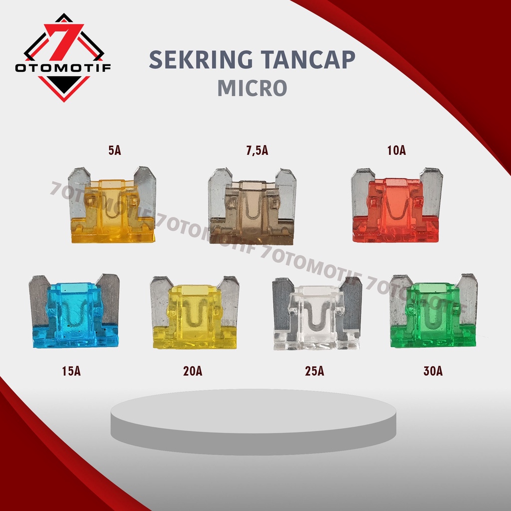 Jual Sekring Tancap Buntung 5A 7,5A 10A 15A 20A 25A 30A Fuse Micro ...