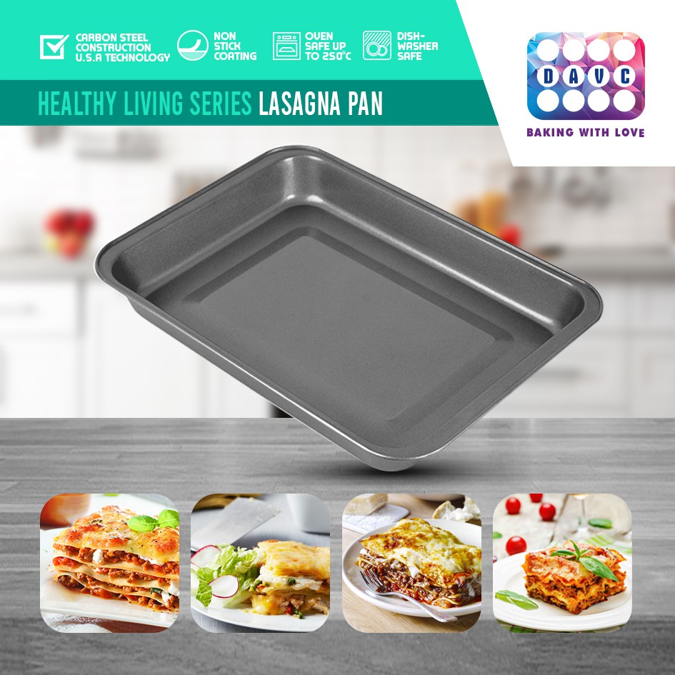Jual Loyang Kue Persegi 14" LASAGNA PAN Living Series DAVC 41 x 28.5 x ...