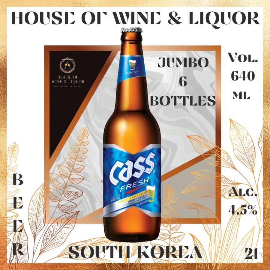 Jual Cass Fresh Lager Beer / Cass Beer Korea 640 ML ( Isi 6 Botol ...