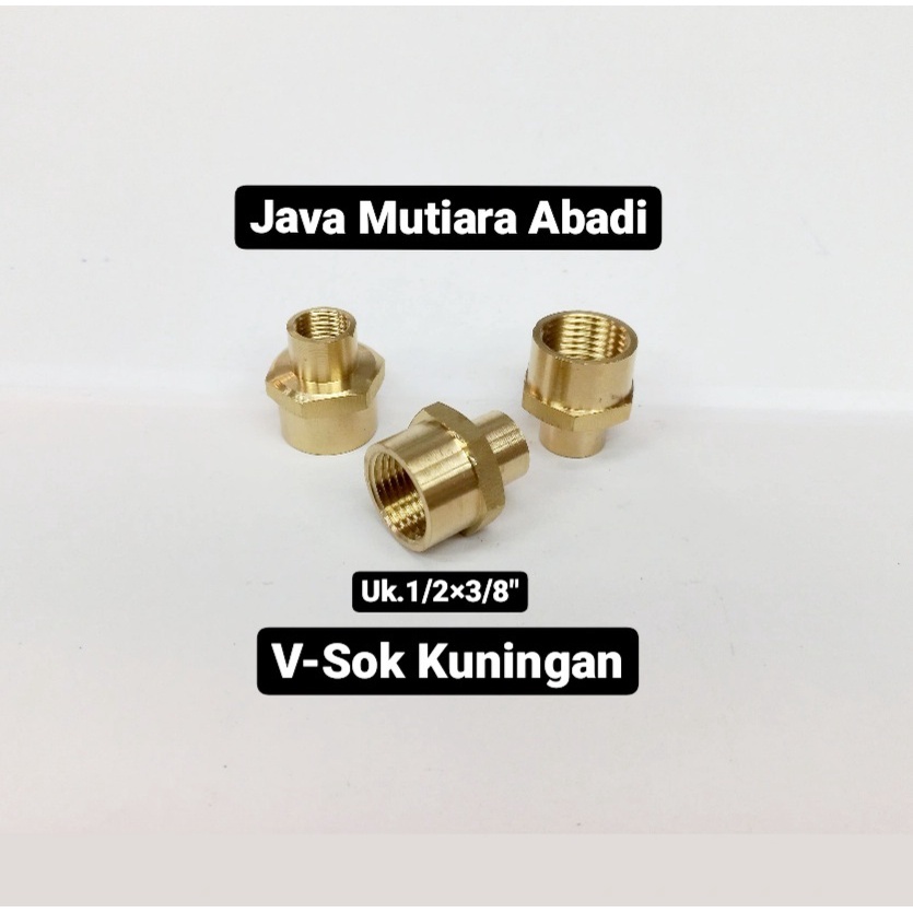 Jual Double sock dobel sok drat dalam 1/2x3/8'' inch kuningan | Shopee Indonesia