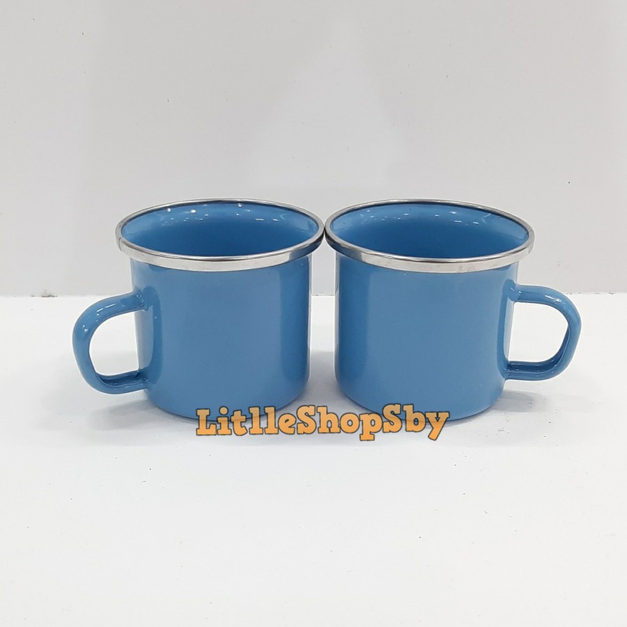 Jual Gelas Cangkir Mug Mini 6cm Biru Muda Enamel | Shopee Indonesia