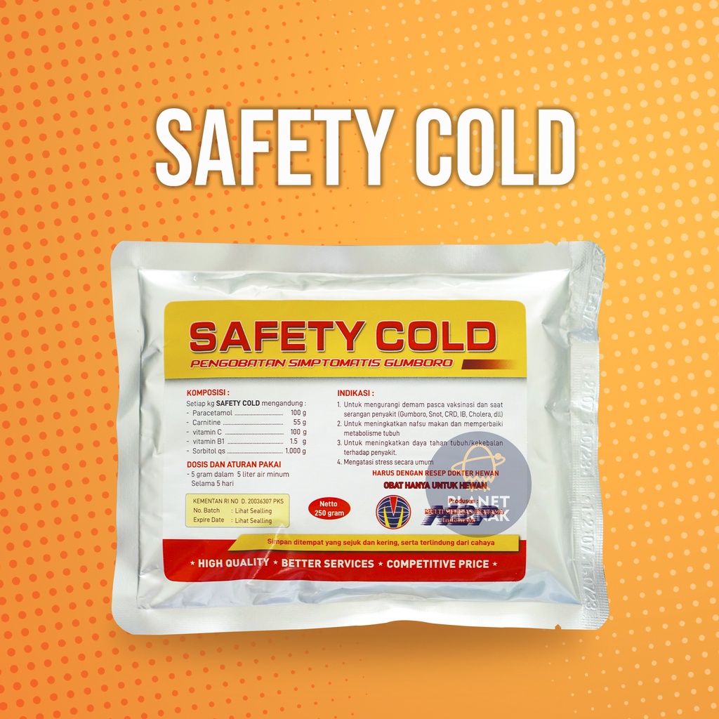 Jual SAFETY COLD M2P 100 gr / Obat Infeksi Virus AI, Gumboro, Infeksi ...