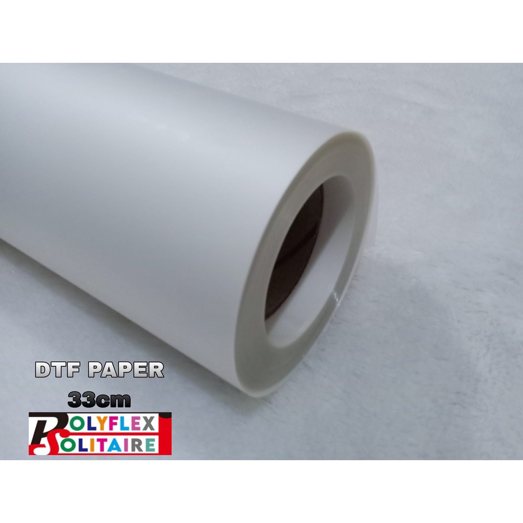 Jual Polyflex Solitaire DTF PAPER Untuk Mesin DTF Lebar 33cm PREMIUM | Shopee Indonesia