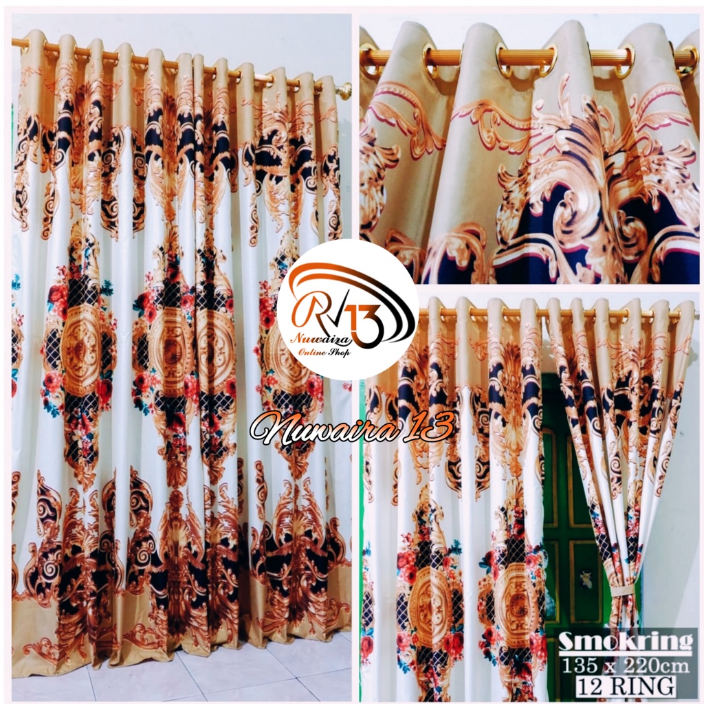 Jual Gorden Smokring 12 Ring/Gorden Ruang Tamu 2022/Tirai Pintu Dan ...