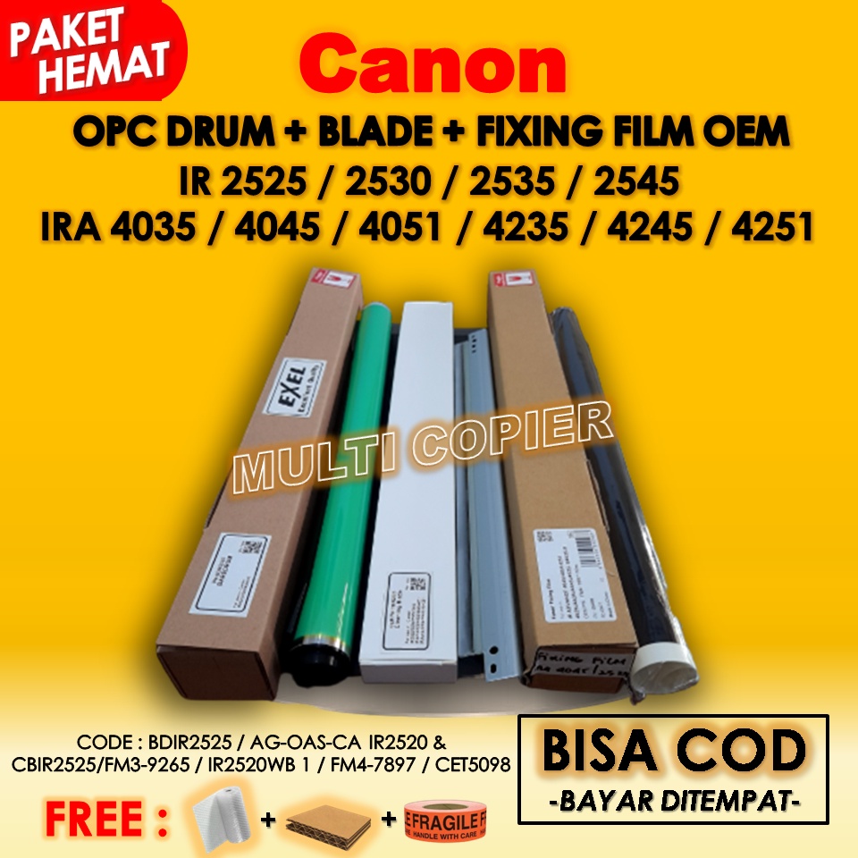 Jual Paket OPC Drum Cleaning Blade Fixing Film Canon iR 2525 2535 iRA 4035 4051 4245 4251 ...
