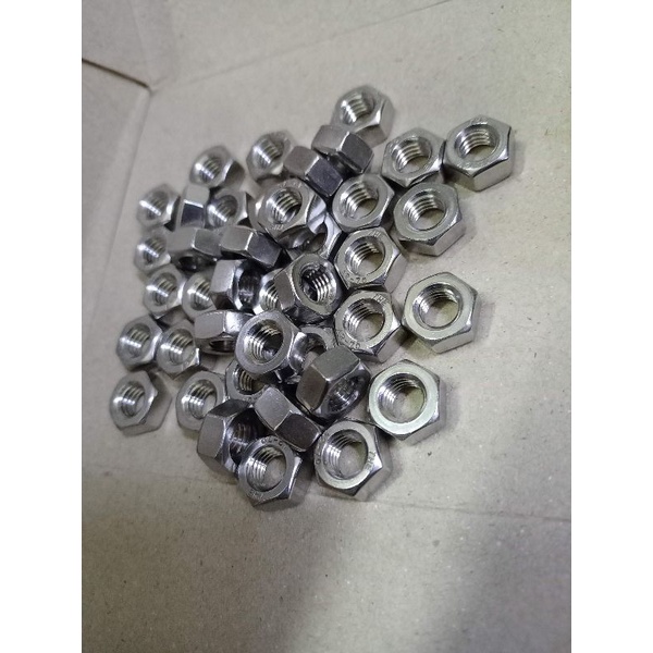 Jual 50 pcs MUR STAINLES M5/ MUR SS304 M5/ MUR SUS M5/ HEX NUT STAINLESS M5 | Shopee Indonesia