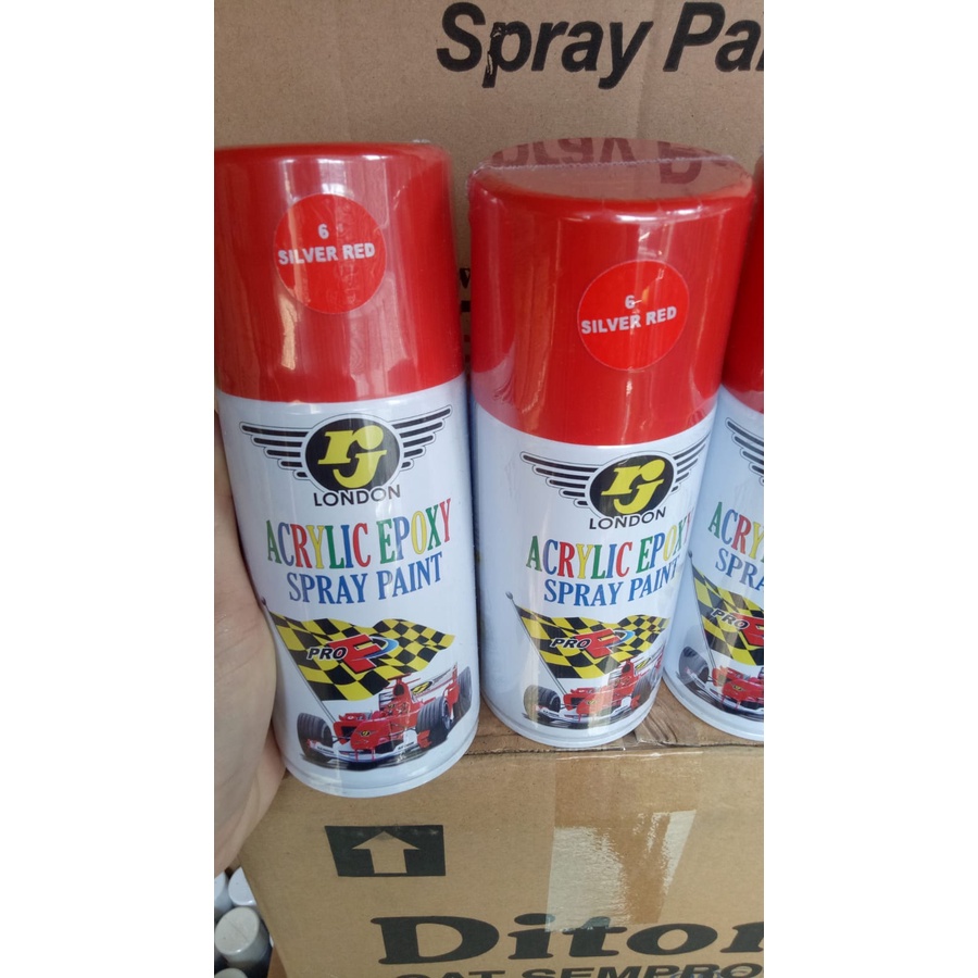 Jual cat semprot pilok pilox RJ 300cc silver red 6 300cc | Shopee Indonesia