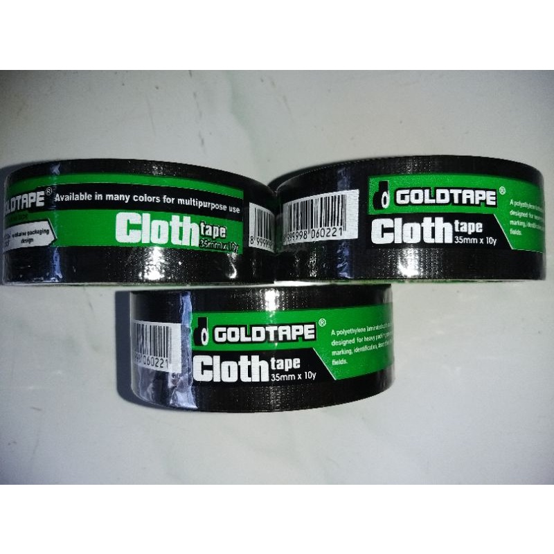 Jual [BOX ISI 12] CLOTH TAPE LAKBAN KAIN HITAM 35MM GOLDTAPE / LAKBAN ...