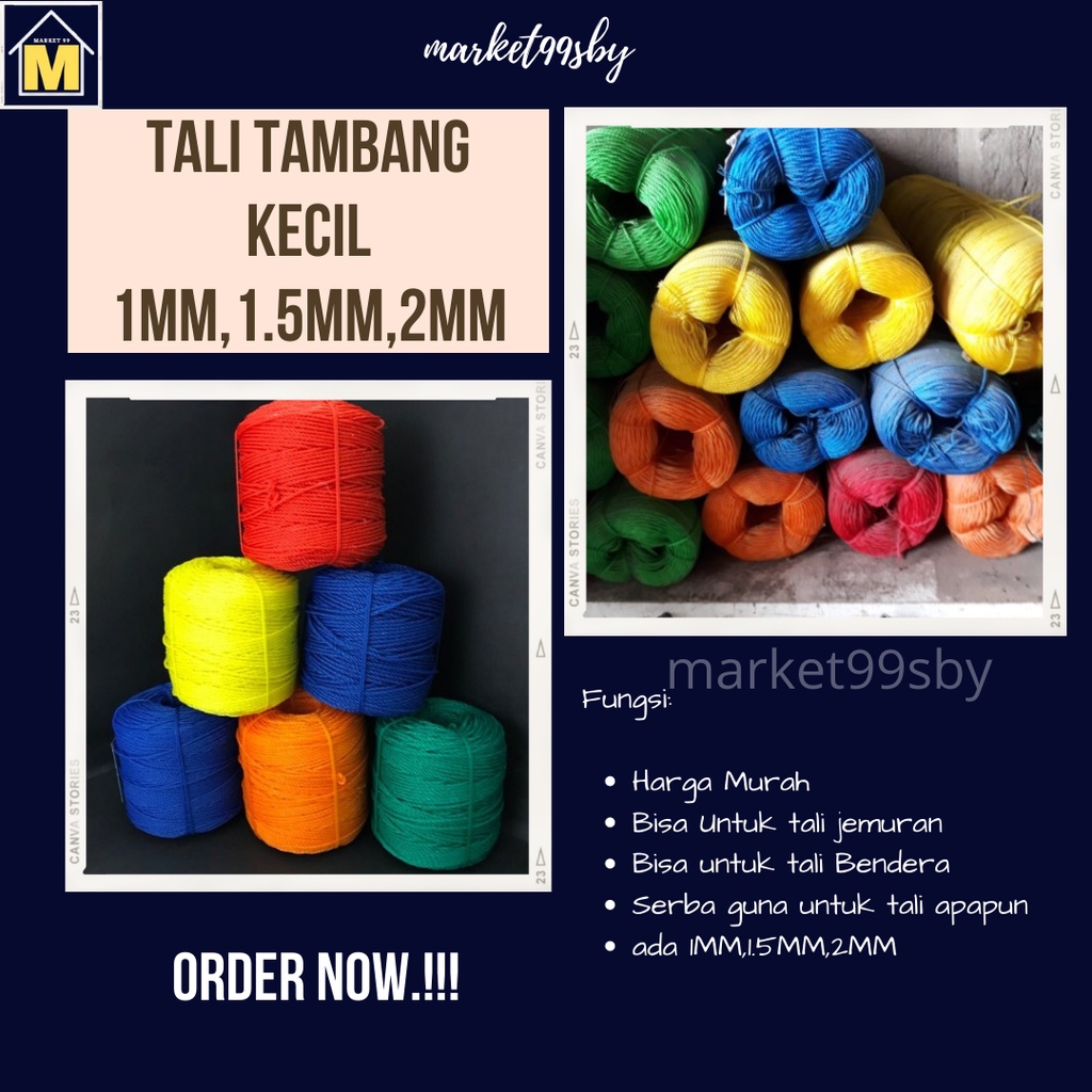 Jual Tali Tambang 1MM/1,5MM/2MM/2,5MM/3MM Tali nilon Tali tampar tali ...