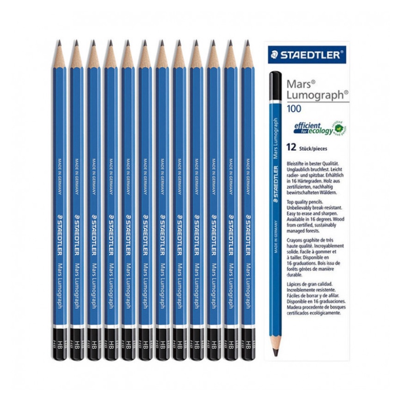 Jual Staedtler 100 - HB Mars Lumograph Pencil ( 1 Pack - 12 Pcs ) | Shopee Indonesia