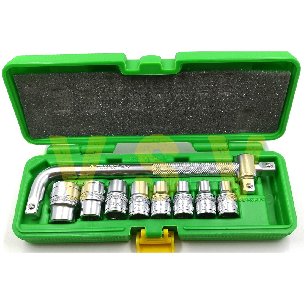 Jual TEKIRO KUNCI SOK SET 10 pcs 1/2" 8-24mm kunci sok set box plastik | Shopee Indonesia