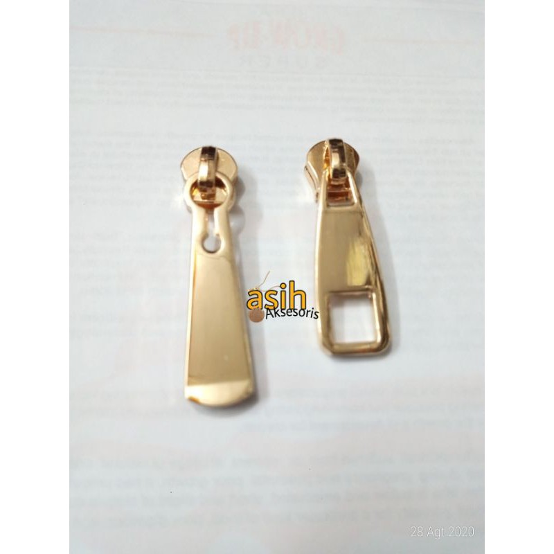 Jual Kepala resleting no.5 untuk rell gigi besi rosegold/mas muda ...