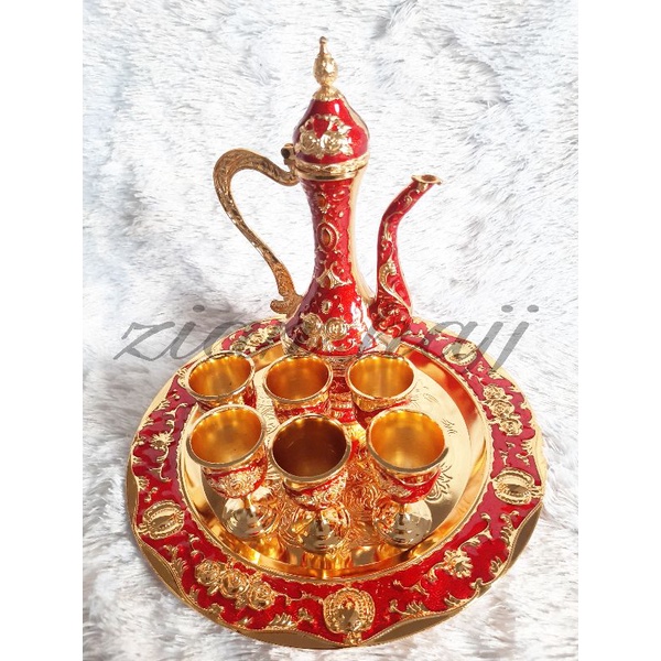 Jual Teko emas arab set bahan logam gold teko aladin | Shopee Indonesia