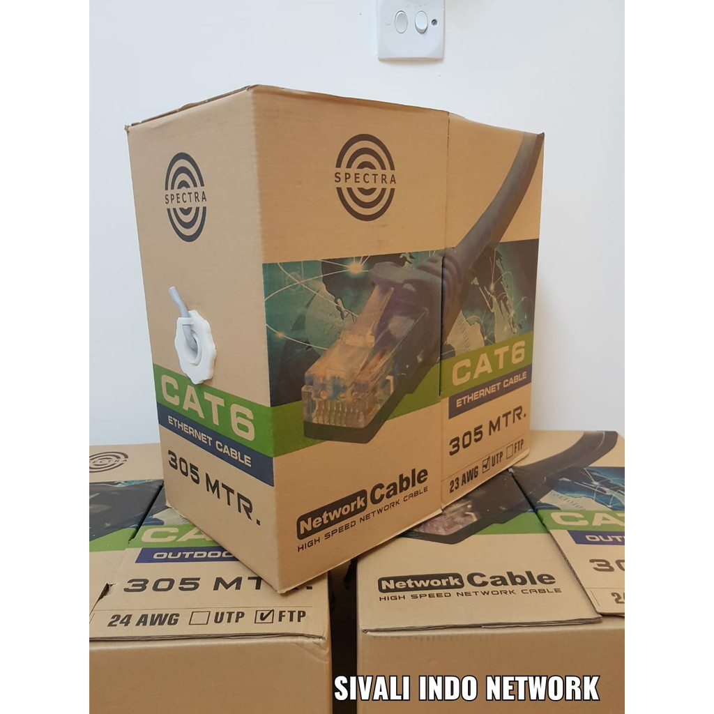 Jual Spectra UTP CAT6 Kabel Lan Indoor 305 Meter Kabel Internet Wifi ...
