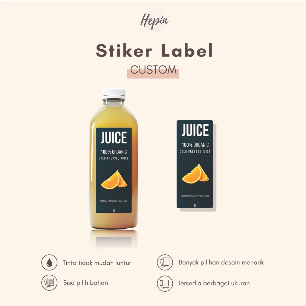 Jual Stiker Label Botol Produk Minuman / Hand Sanitizer / Susu / Jamu ...