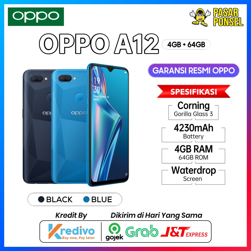 Jual HP OPPO A12 CPH2083/A12 4/64GB GARANSI RESMI TERMURAH SESURABAYA ...