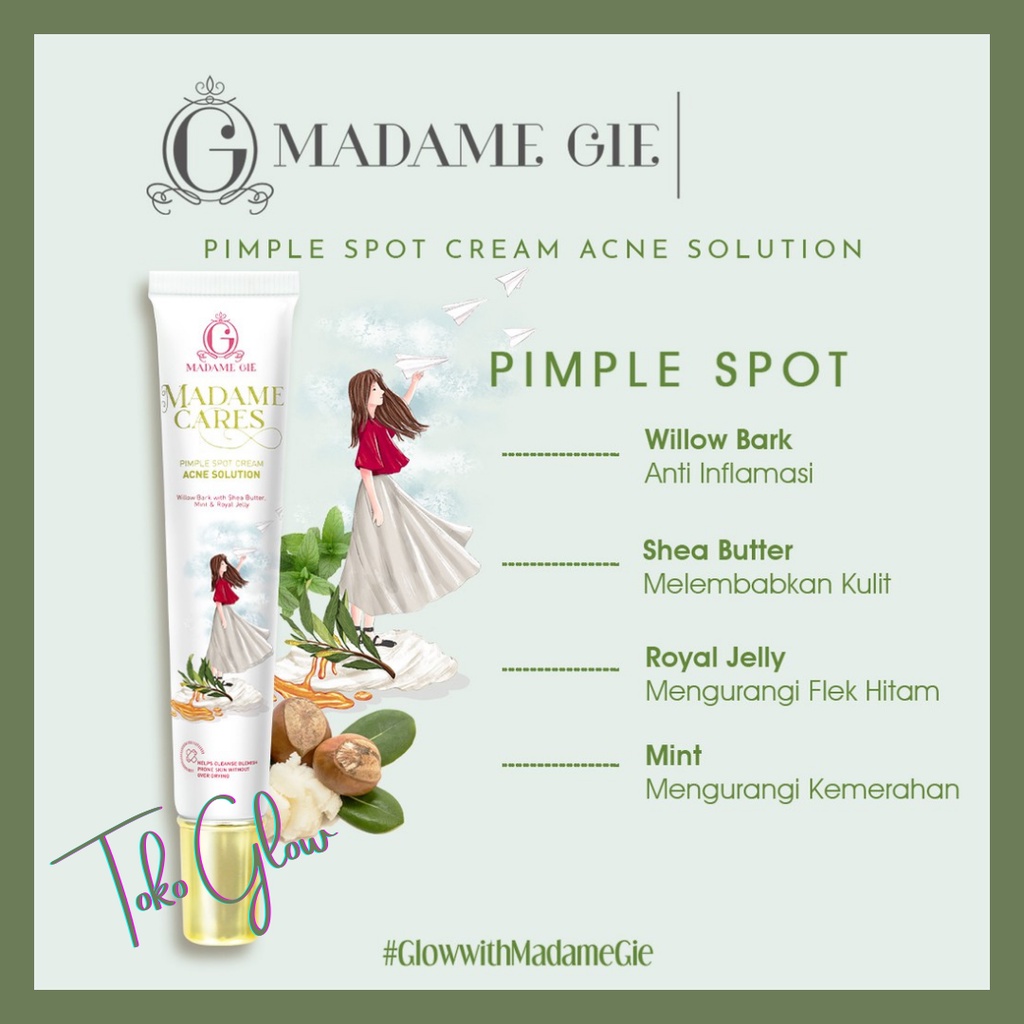 Jual Madame Gie Madame Cares Pimple Spot Cream Acne Solution - Skin Care Acne Spot Gel | Shopee ...